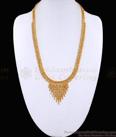Traditional Plain Gold Kerala Haram Designs Shop Online HR2852