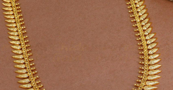 Wedding Gold Design Big Mullaipoo Haram Plain Design For Women HR3186