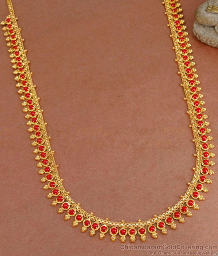 Buy Lakshmi Coin Gold Imitation Haram Ruby Stone Collections HR2908