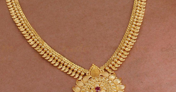 Stylish Gold Plated Mango Haram Single Ruby Stone Design HR3261