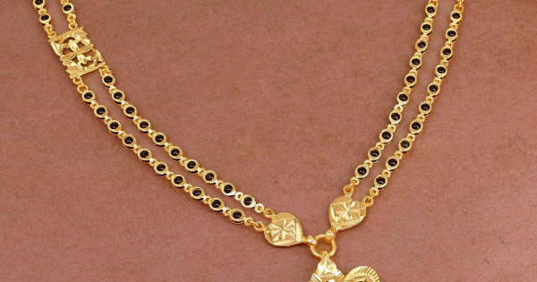 Traditional 2 Line Black Beaded Gold Galsar Islamic Haaram HR3270