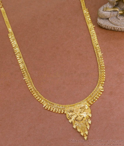 South Indian Bridal Gold Plated Lotus Haram For Women HR3339