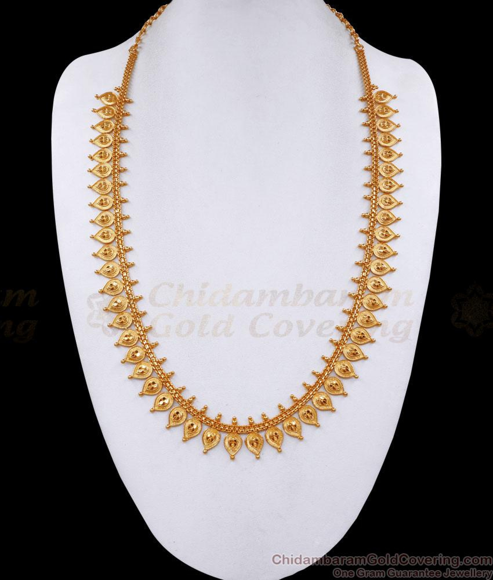 Traditional Leaf Design Gold Imitation Long Haram HR3273