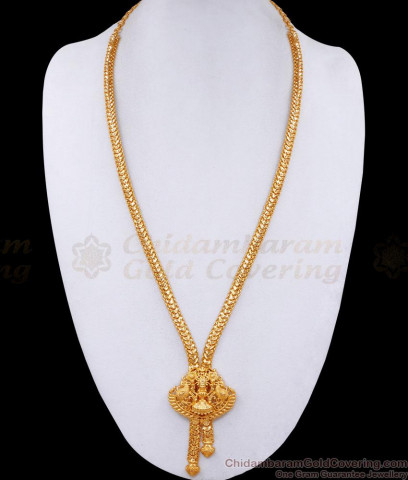 Simple Gold Design Plain Mullai Poo Malai Long Haram Design HR3269