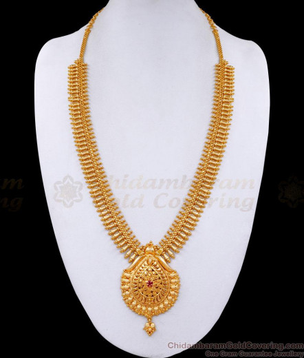 Kasu Malai, Ruby Stone Gold Plated Aaram, American Diamond Aaram ...