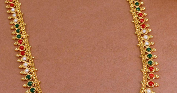 New Arrival Kerala Pattern Gold Imitation Haram Pearl And Coral Jewelry ...