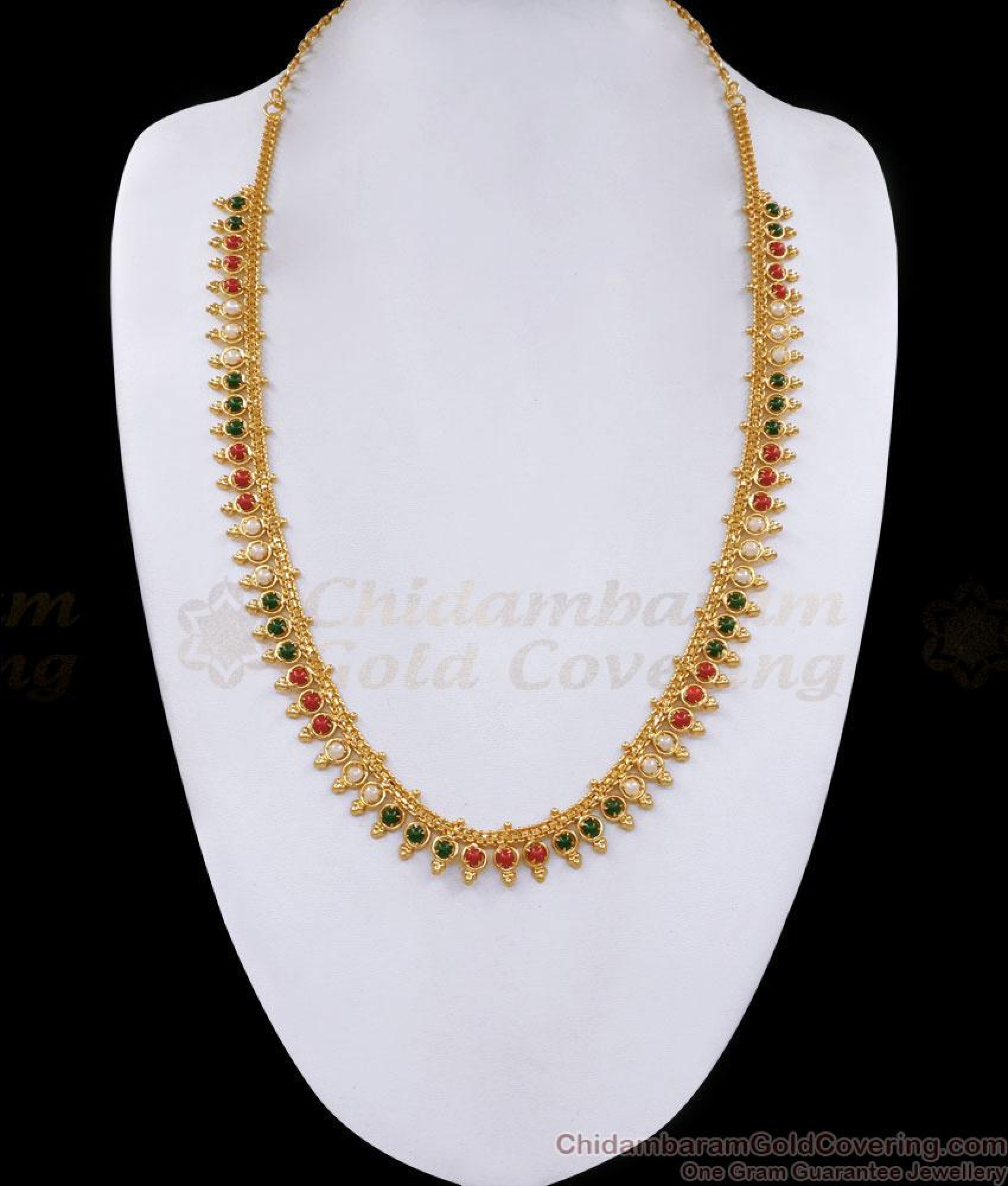 New Arrival Kerala Pattern Gold Imitation Haram Pearl And Coral Jewelry ...