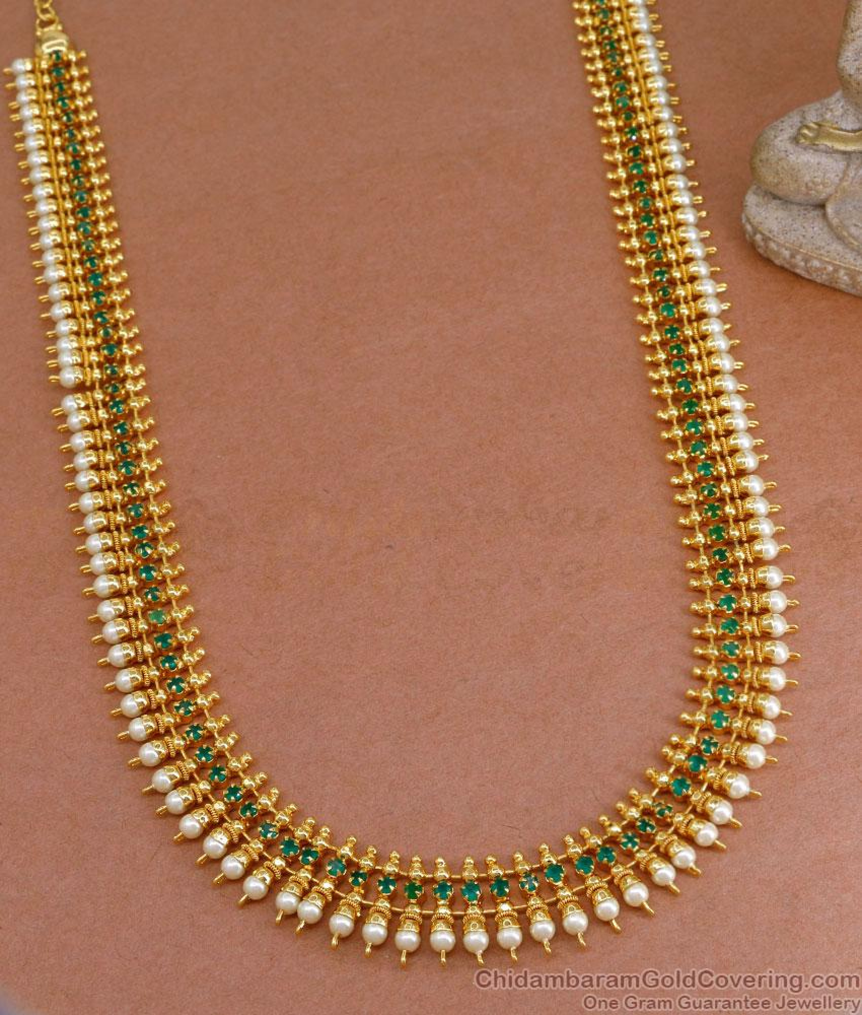 South Indian Gold Imitation Haram Mullai Design Muthu Malai Design HR3380