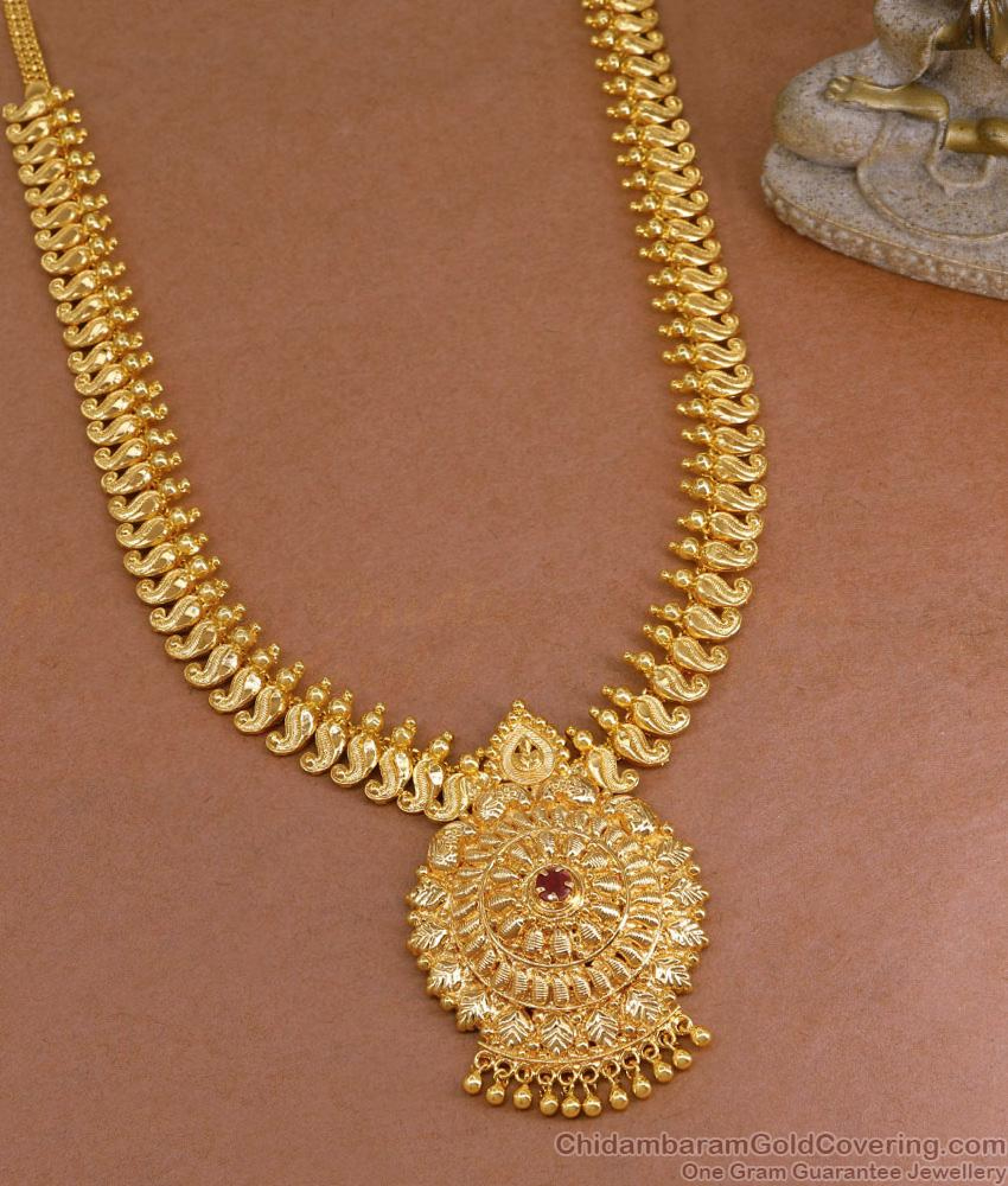 Premium Quality Gold Plated Mango Haram Ruby Stone Design HR3385