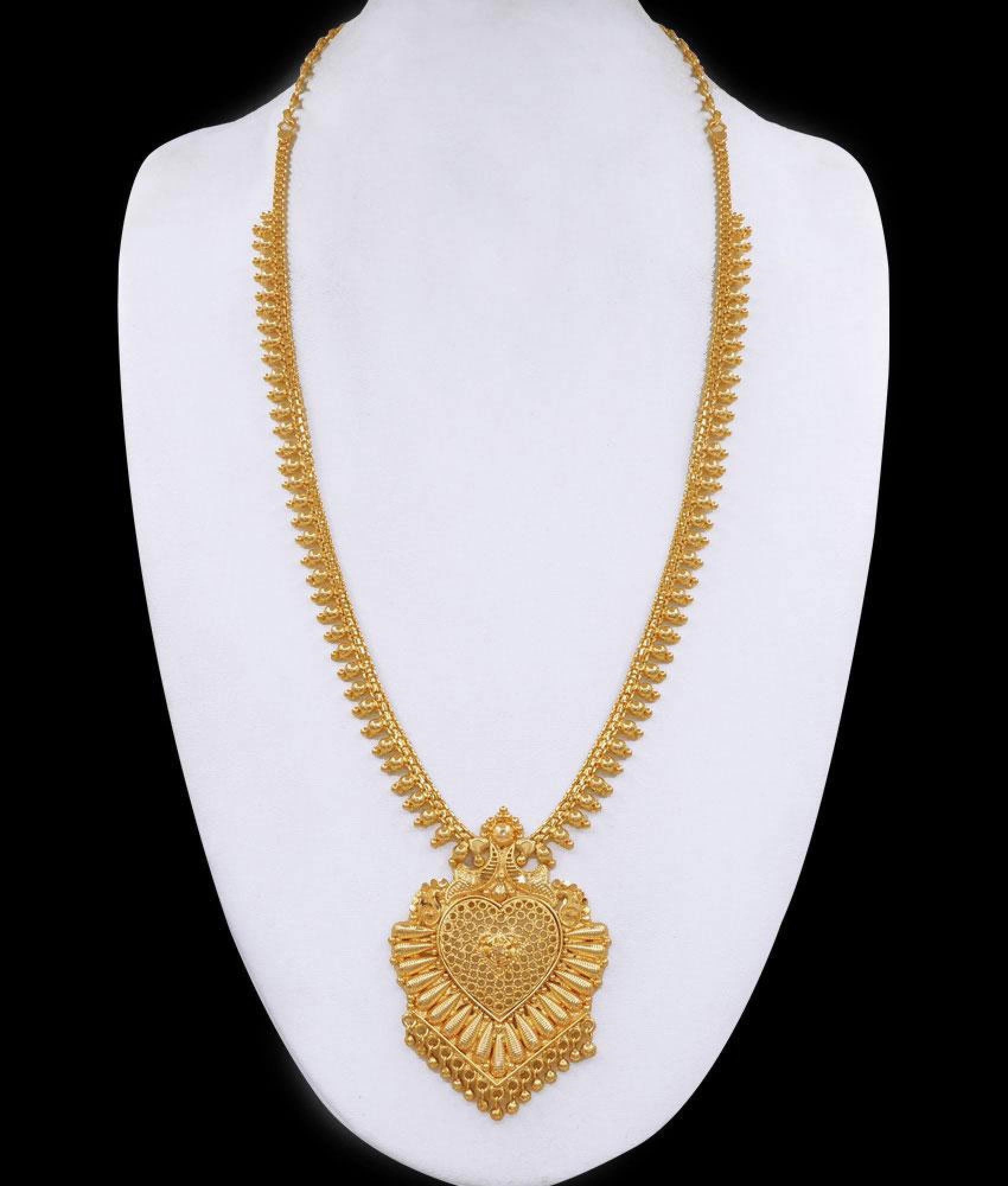 Attractive Kerala Pattern Gold Imitation Haram Mullai Mottu Design HR3400