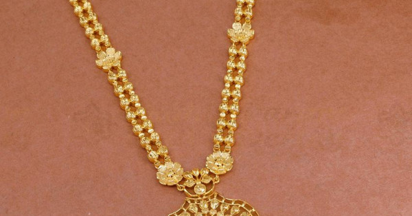 Premium Gold Haram 2 Gram Gold Peacock Bridal Jewelry Without Stone HR3425