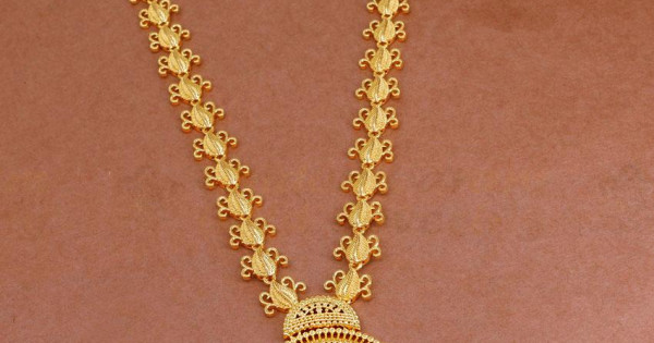 Buy Real Gold Design Plain Long Haram Design For Wedding Online HR3427
