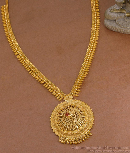 Buy Lakshmi Coin Gold Imitation Haram Ruby Stone Collections HR2908