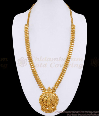 Plain Lakshmi Gold Haram Designs Online With Price HR2905