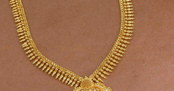 Plain Mullai Mottu Gold Imitation Haram Floral Design Shop Online HR3581