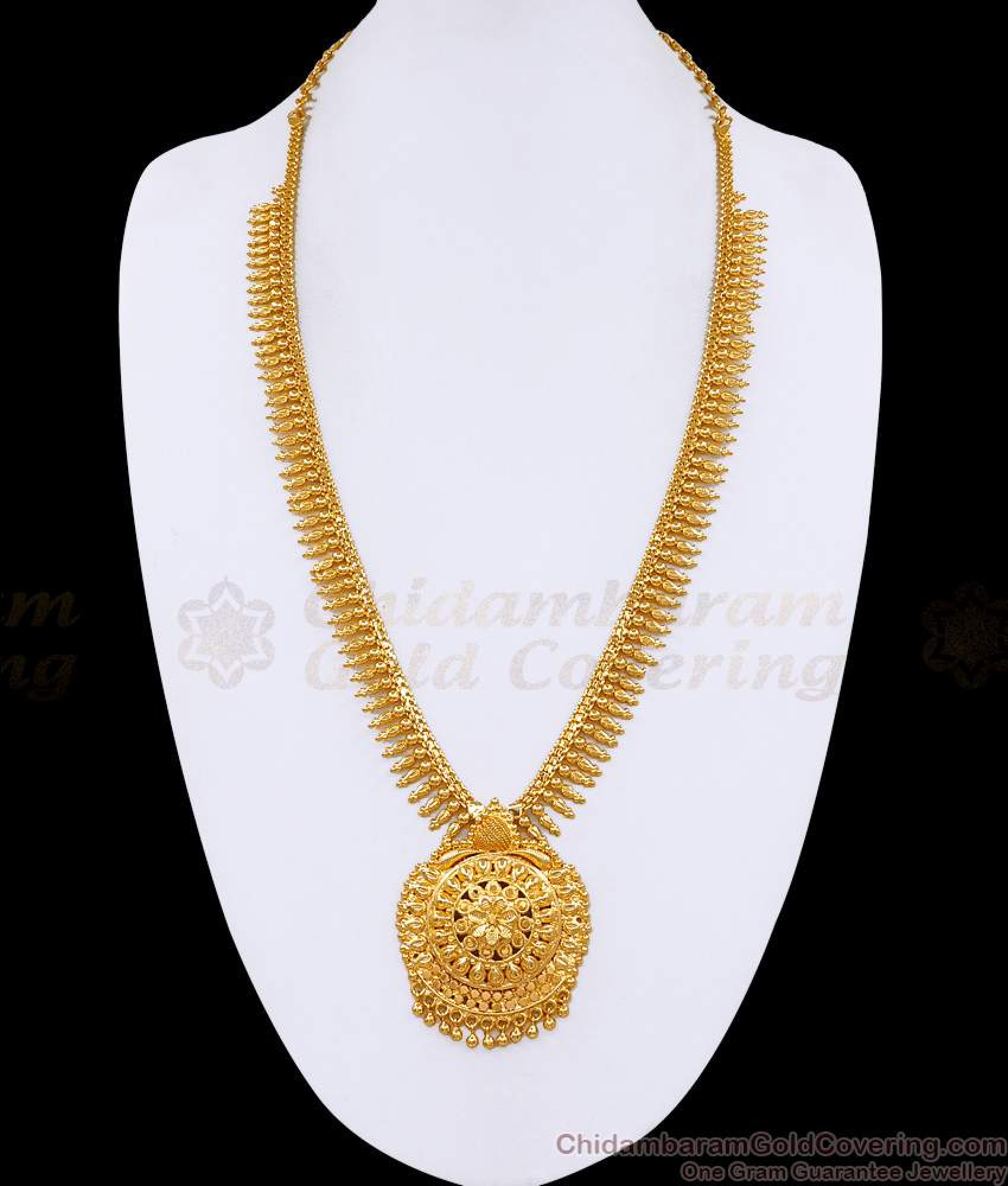 Plain Mullai Mottu Gold Imitation Haram Floral Design Shop Online HR3581