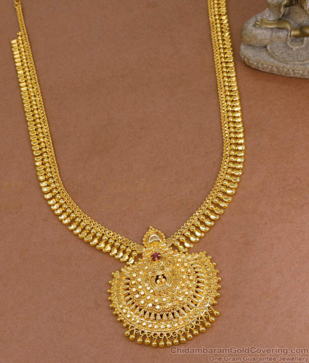 One Gram Gold Mango Haaram Pattern Bridal Collection HR2433