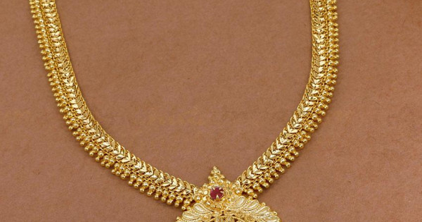 Beautiful Floral Design Ruby Stone Gold Imitation Haram Heart Pattern ...