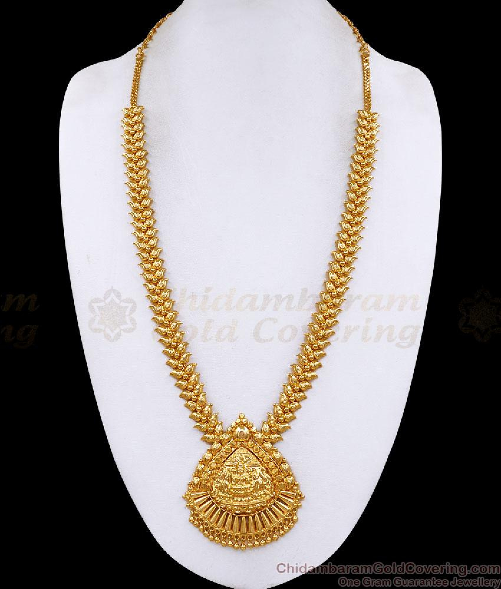 Grand Bridal Wear Lakshmi Design Gold Haram Mango Malai Collection HR3749
