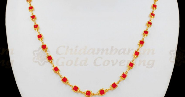 Buy Red Stone Gold Short Chain Collections CHNS1063