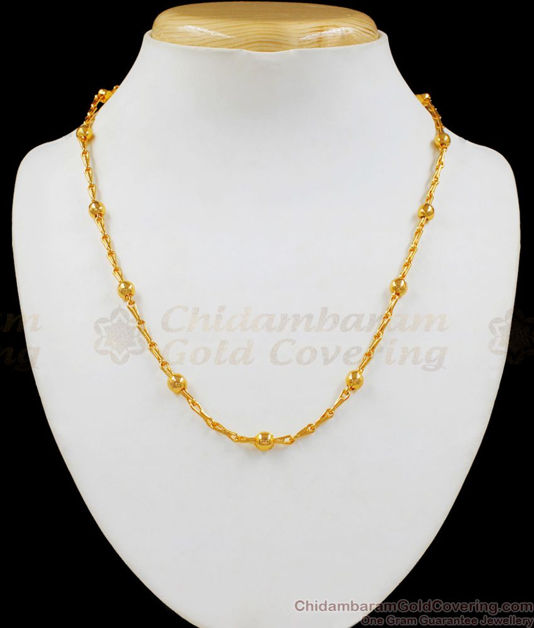 Buy Gold Balls Design Short Chain For Bridal Wear CHNS1064