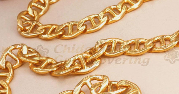 Premium Quality Thick Gold Plated Chain For Men Rockstar Design CHNS1127