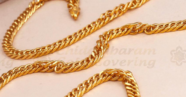 Thick Gold Plated Mens Chain Collections Sachin Chain Designs CHNS1153