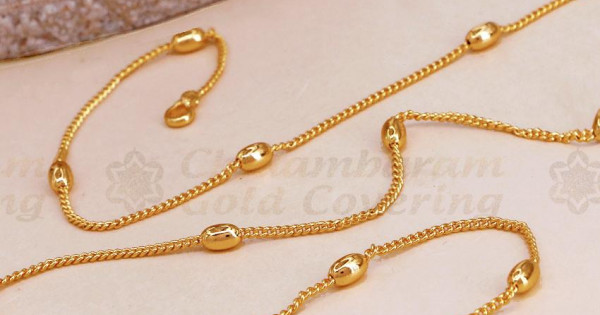 Traditional Shiny Beads Gold Short Chain Design CHNS1166