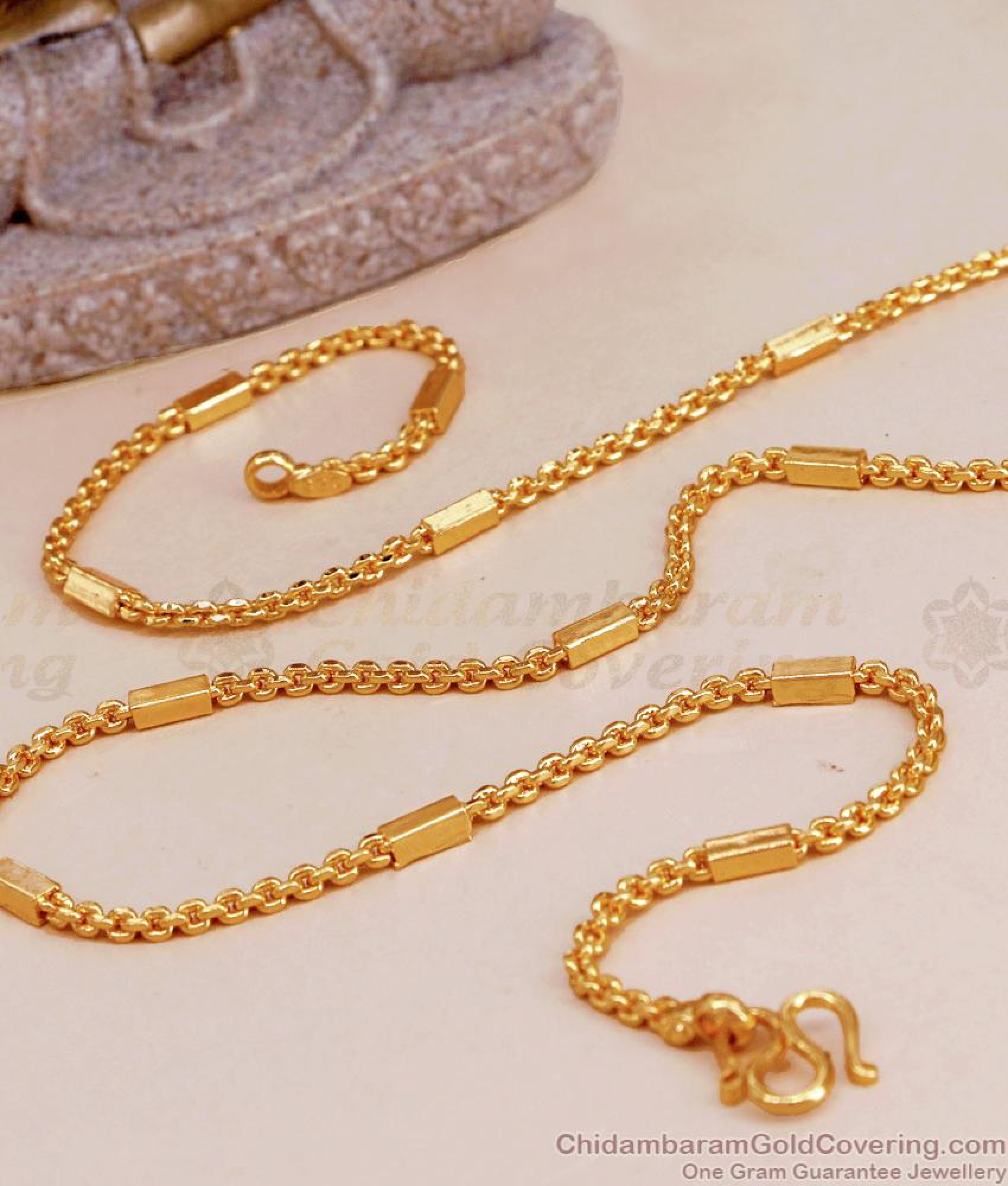 One Gram Gold Link Chain Box Design For Men CHNS1167
