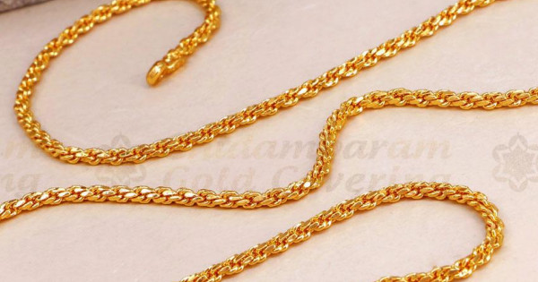 18 Inch Gold Short Murukku Chain Design Online CHNS1188