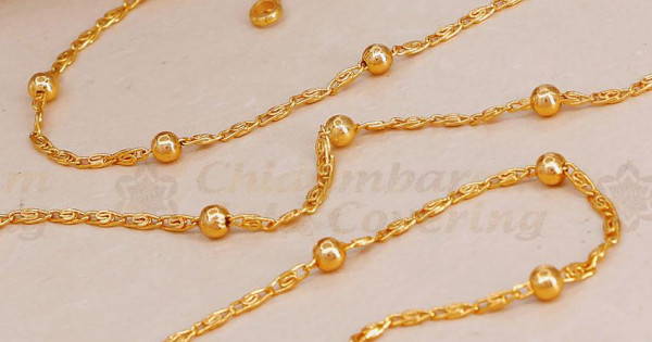 Latest Interlock Design Golden Beads Short Chain Design Online CHNS1214