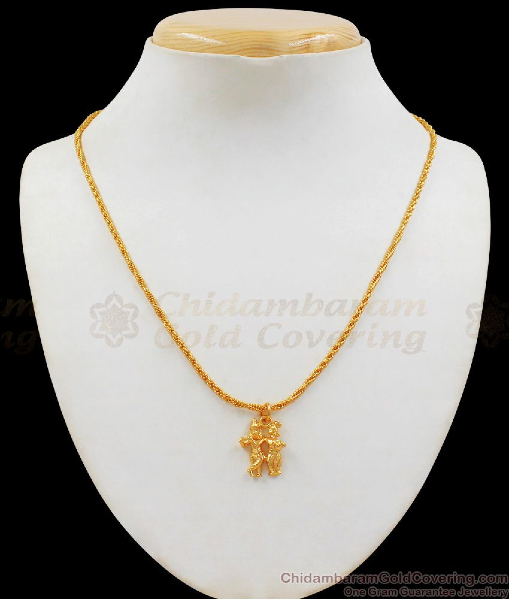 Buy Radha Krishna Pendant One Gram Gold Short Chain Collection SMDR562