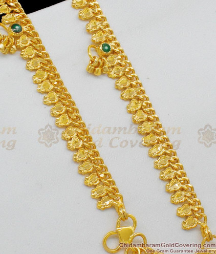 10 Inch Heavy Anklet | Gold Pattern Enamel Kolusu Payal Designs for ...
