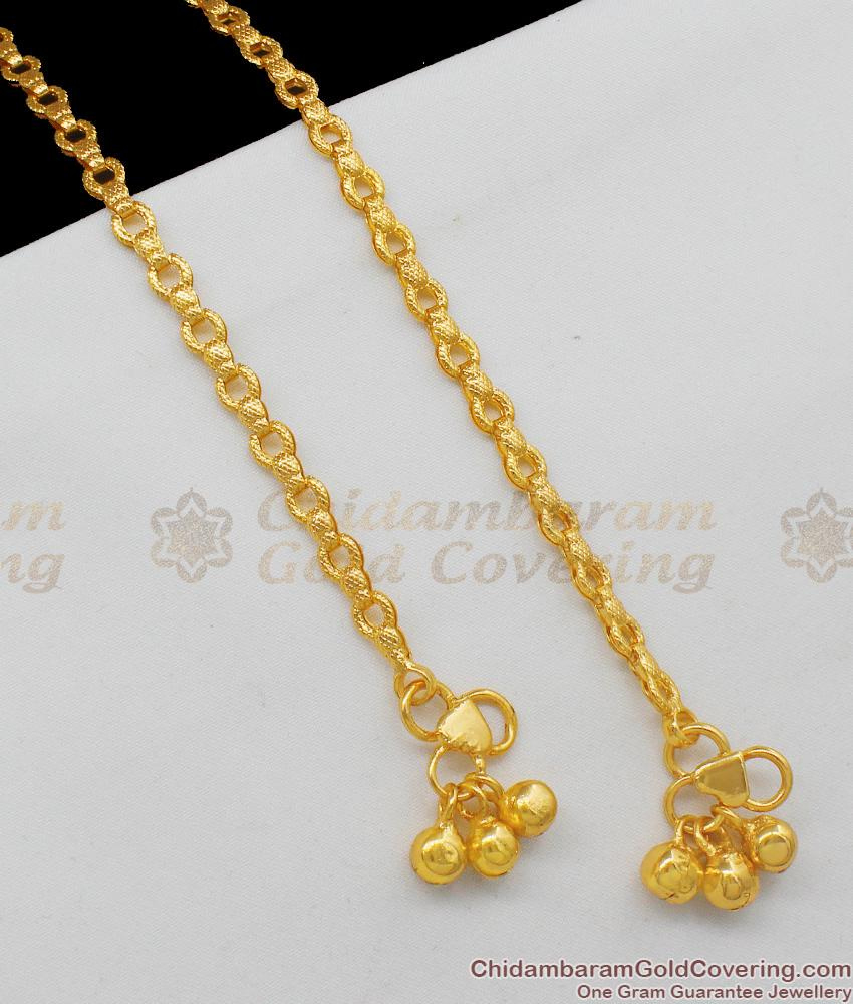 10 Inch Traditional Payal Design Gold Plated Kolusu South Indian Model ...