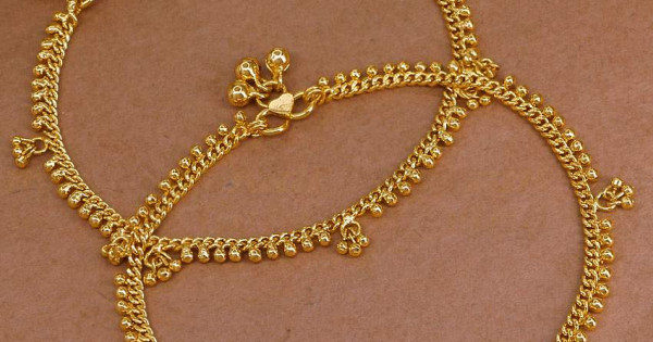 11 Inch Stunning Design Gold Anklets For Daily Wear ANKL1103