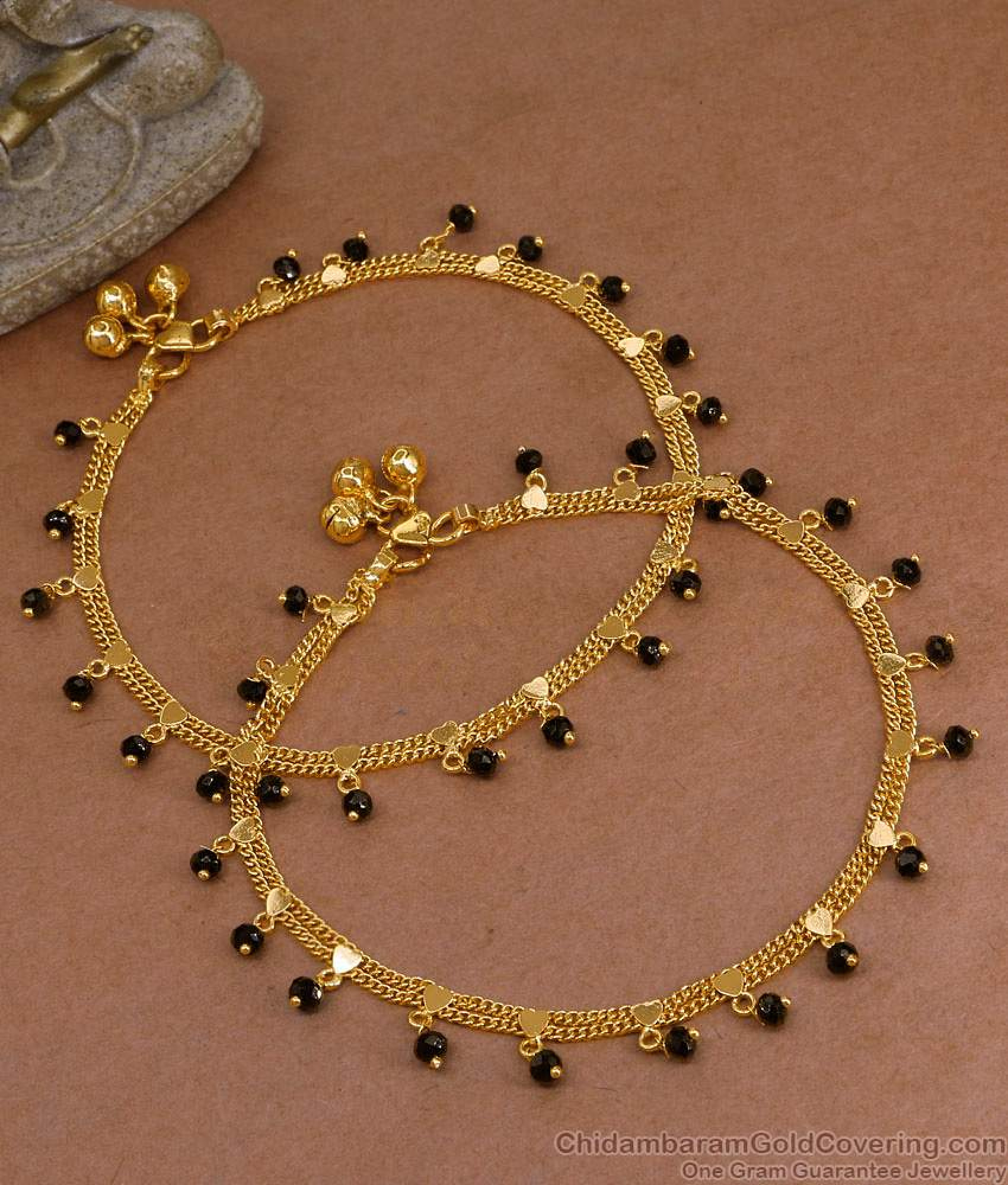 10 Inch Latest Collection Design Gold Anklets For Party Wear ANKL1106