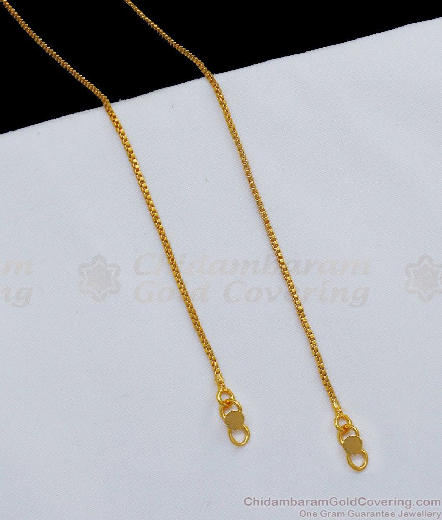Buy 9 Inch Simple Slim Chain Type Gold Anklets Collections ANKL1124