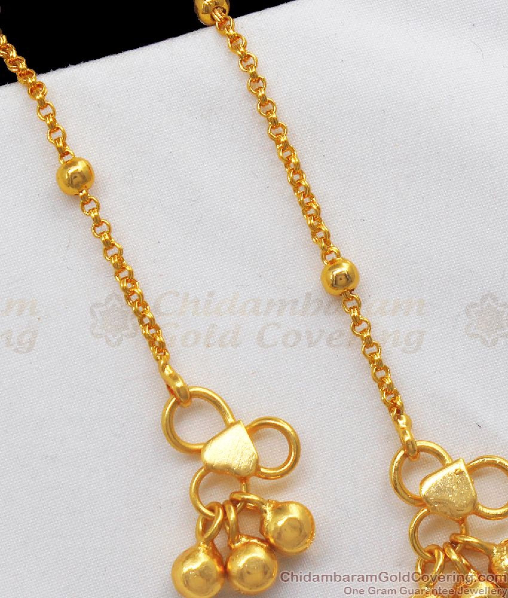 10 Inch Simple One Gram Gold Anklet For Ladies Daily Wear ANKL1128