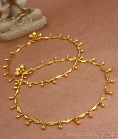10 Inch Modern Gold Anklet Designs For Womens ANKL1197