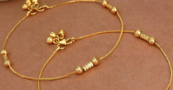 11 Inch Simple Gold Plated Anklet For Womens ANKL1194