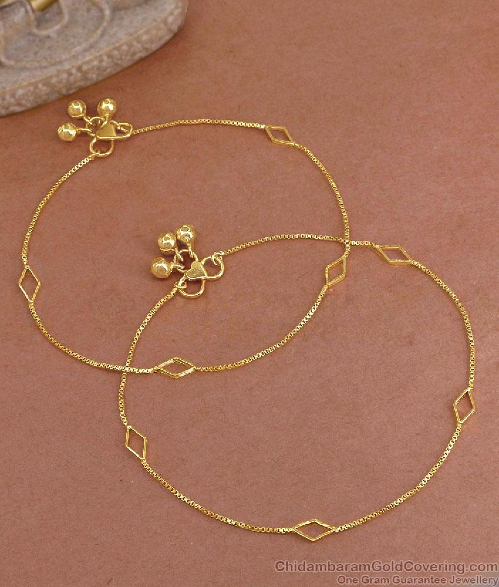 11 Inch Stylish Micro Gold Plated Payal Collection For Girls ANKL1242