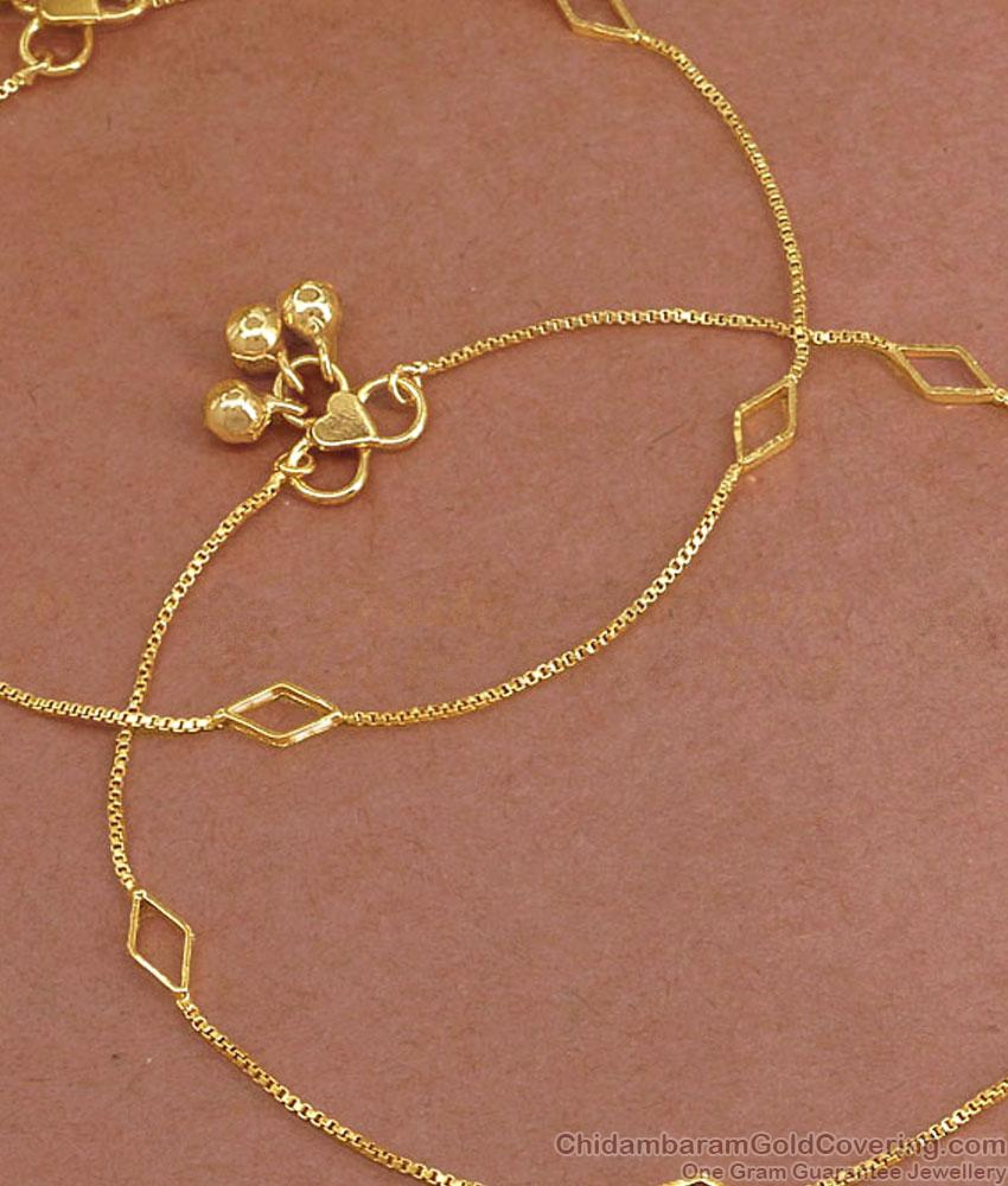 11 Inch Stylish Micro Gold Plated Payal Collection For Girls ANKL1242