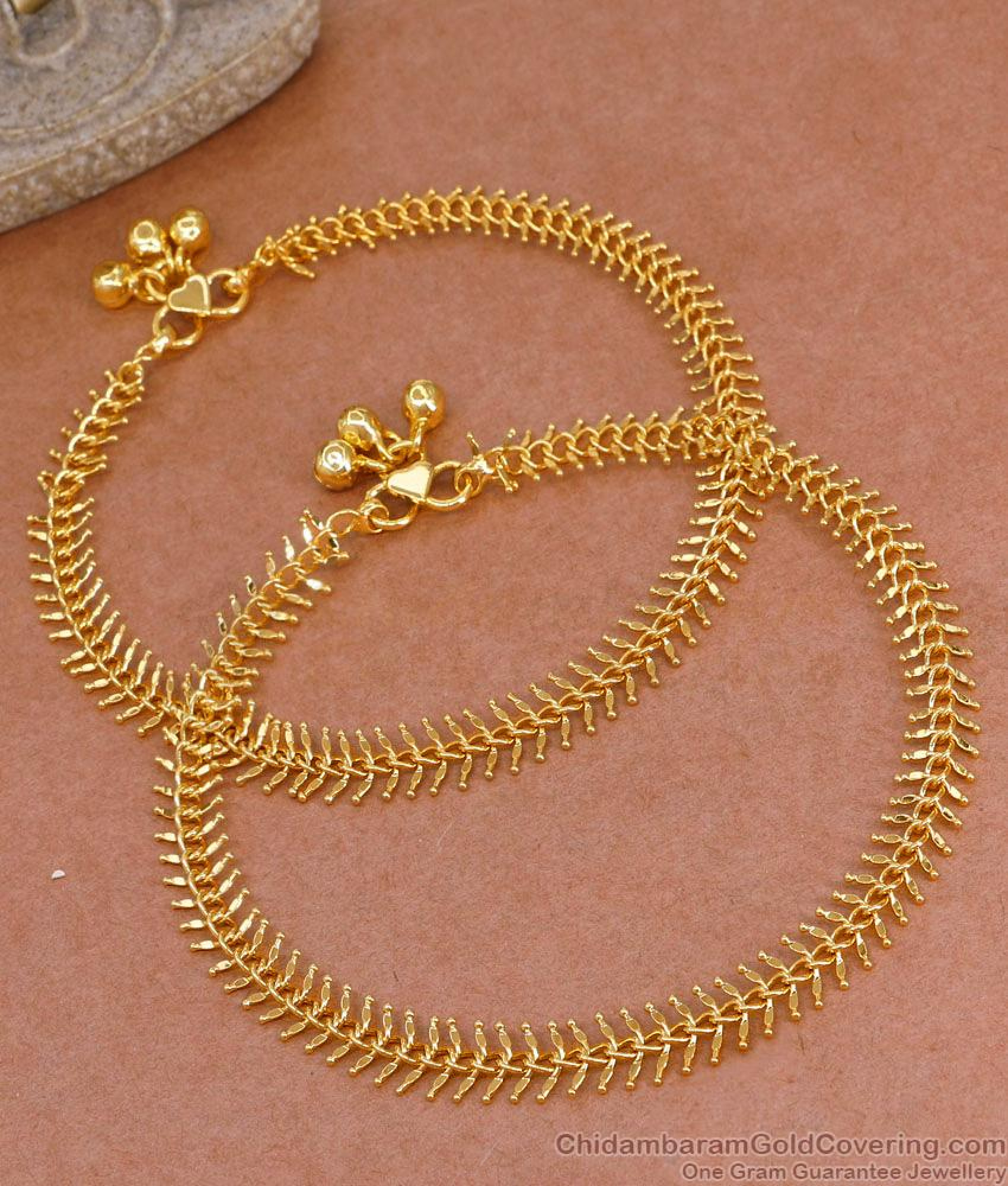 11 Inch Beautiful Micro Gold Plated Anklet Light Weight Design ANKL1268