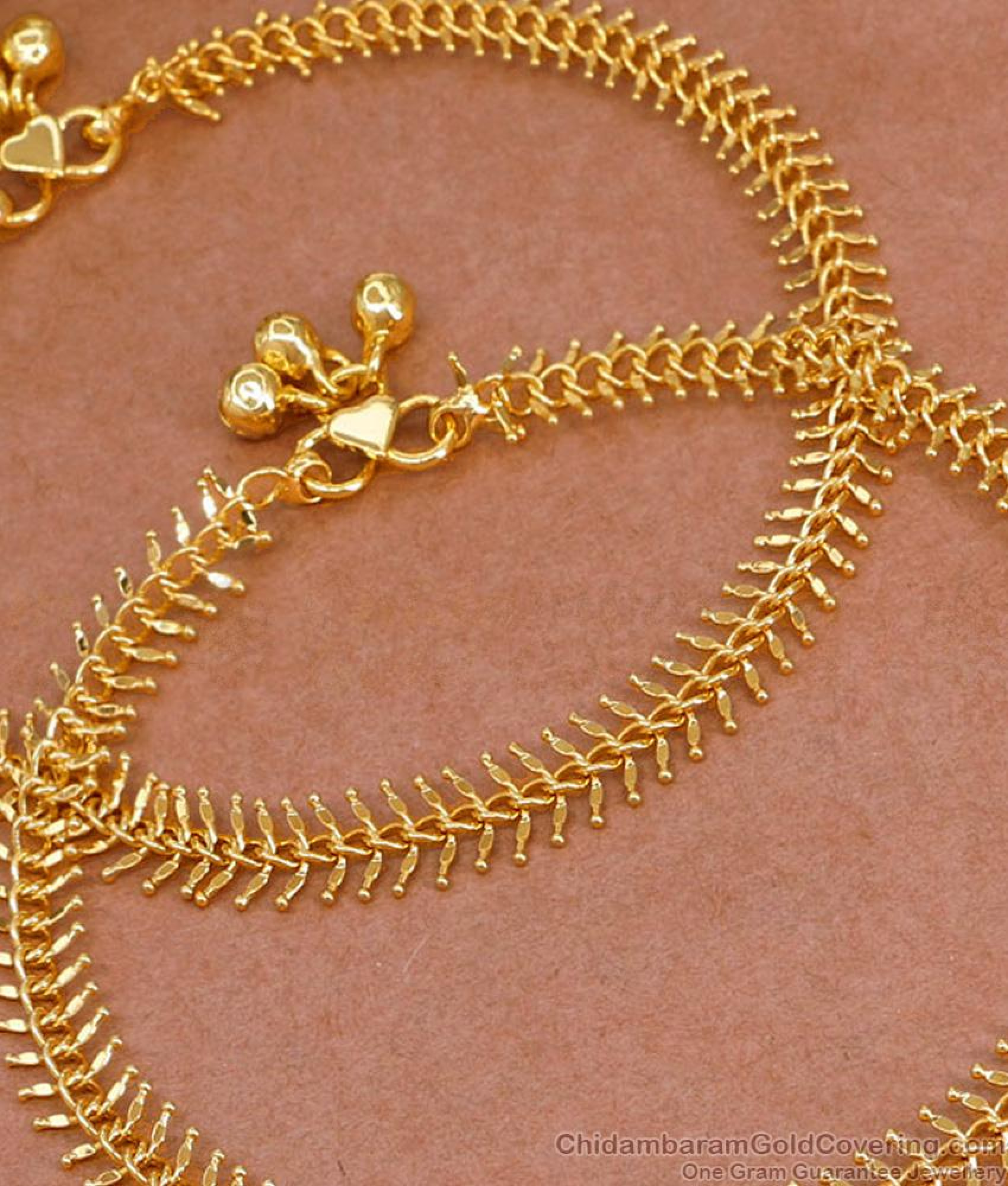 11 Inch Beautiful Micro Gold Plated Anklet Light Weight Design ANKL1268