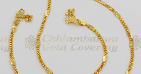 Traditional Gold Hollow Link Pattern Padarasam Kolusu Model ANKL1015