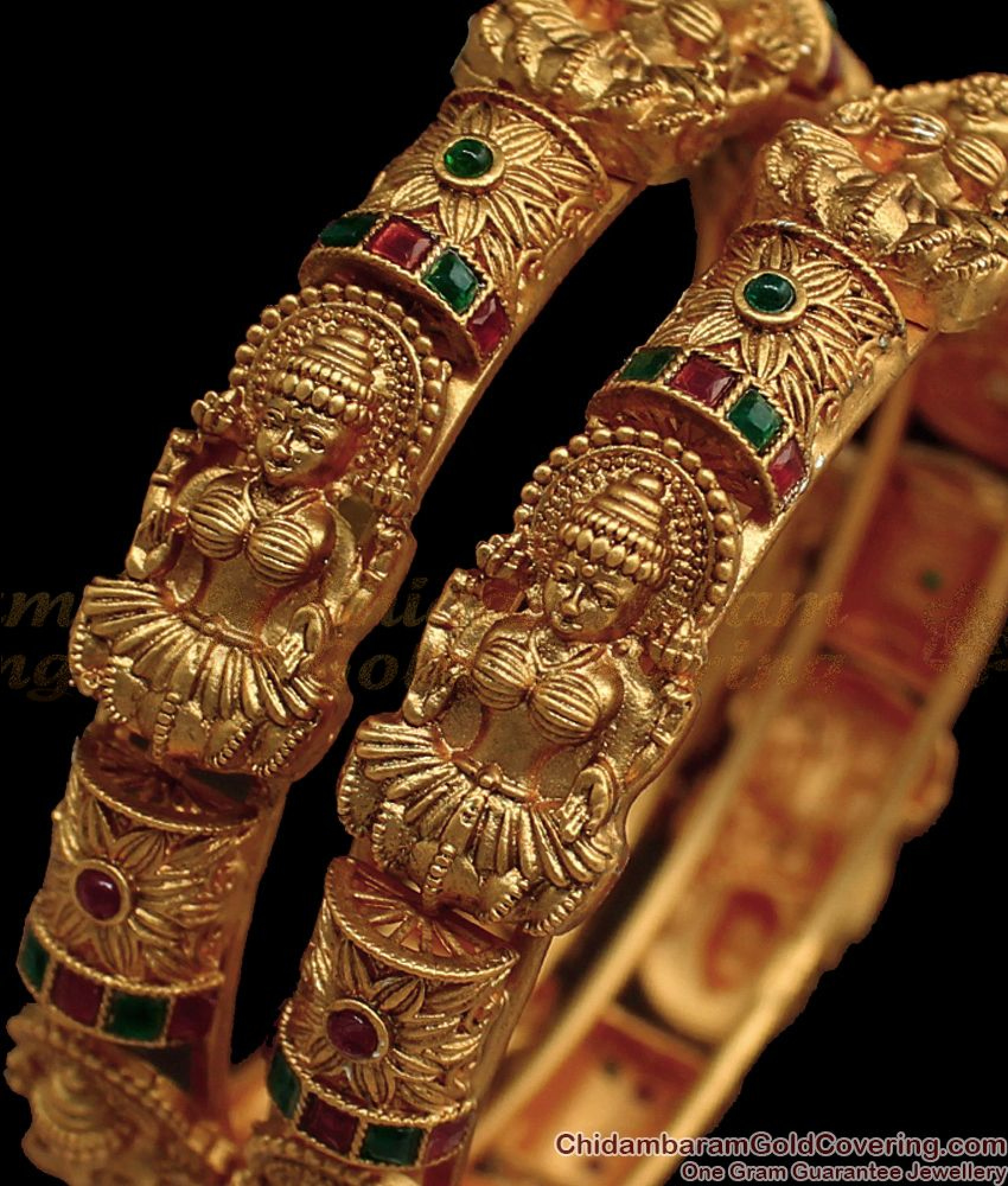 BR1617-2.8 Premium Nagas Lakshmi Bangles Temple Jewelry Bridal Wear