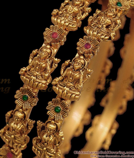 Premium Nagas Collections Antique Bangles | Temple Jewery