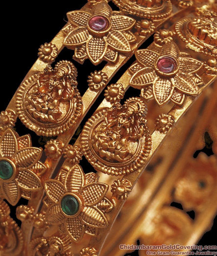 Premium Nagas Collections Antique Bangles | Temple Jewery