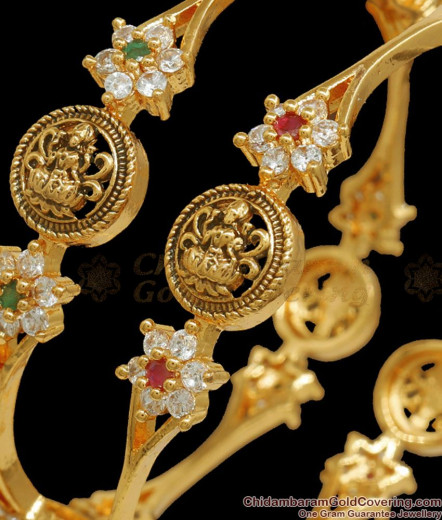 Premium Nagas Collections Antique Bangles | Temple Jewery