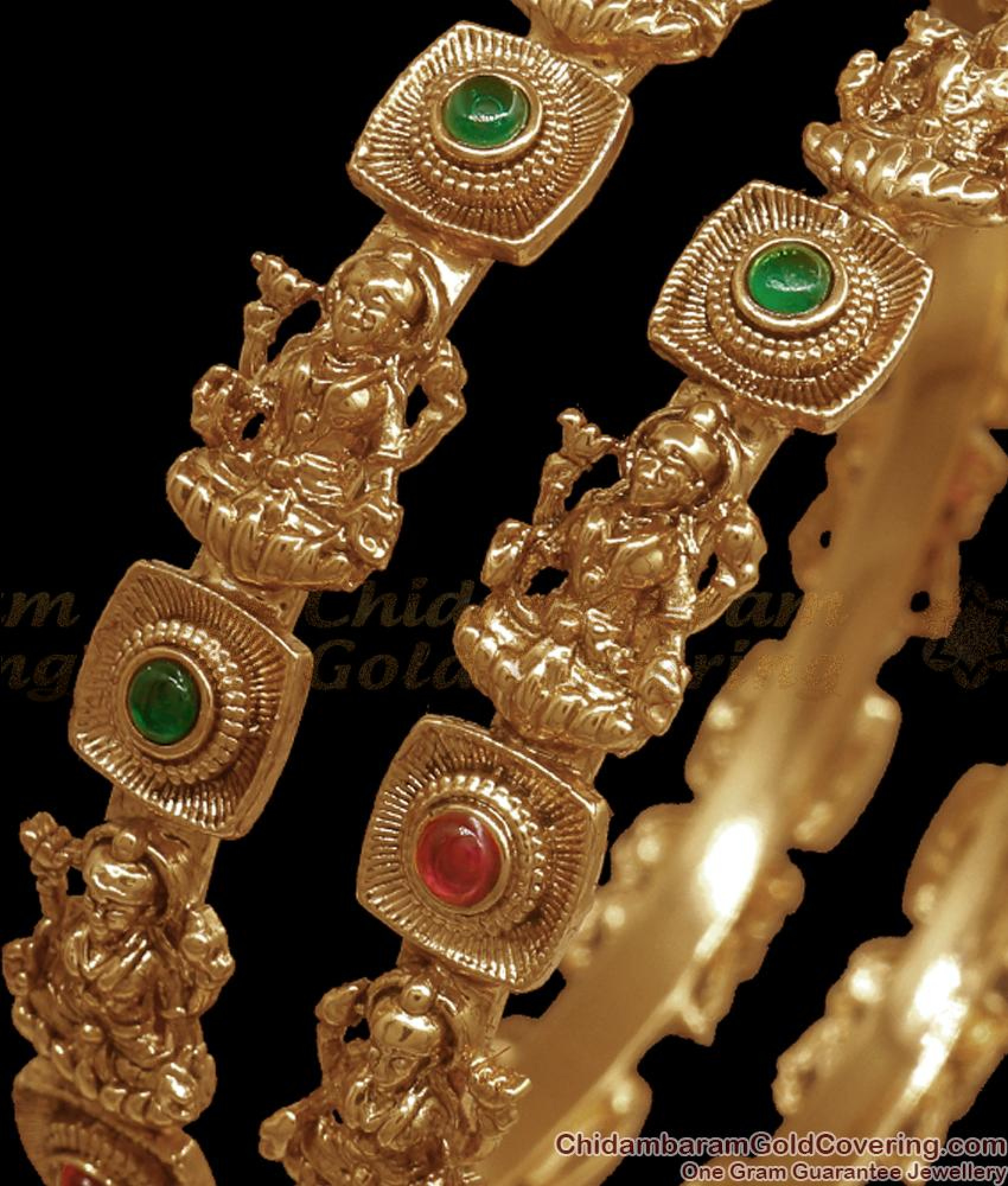 BR2277-2.4 Size Premium Temple Jewelry Antique Bangle Nagas Collections